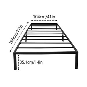 HOMWAYART Twin Bed Frames, Metal Twin Bed Frames for Kids, Twin Bed Frame with Storage, Non-Slip and Noise-Free, No Box Spring Needed (Twin)