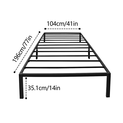 HOMWAYART Twin Bed Frames, Metal Twin Bed Frames for Kids, Twin Bed Frame with Storage, Non-Slip and Noise-Free, No Box Spring Needed (Twin)