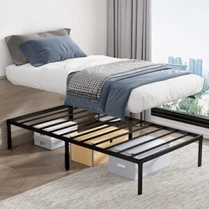 HOMWAYART Twin Bed Frames, Metal Twin Bed Frames for Kids, Twin Bed Frame with Storage, Non-Slip and Noise-Free, No Box Spring Needed (Twin)