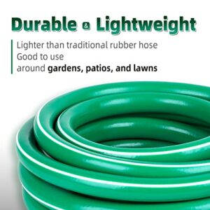 Worth Garden Short Hose 3/4 in. x 2 ft. No leak, Durable and Lightweight Green PVC Garden Water Hose with Solid Aluminum Hose Fittings, Male to Female Fittings, 8 YEARS WARRANTY