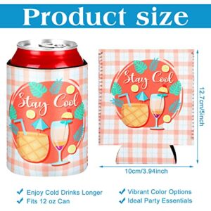 16 Pcs Beer Can Sleeves Neoprene Can Cooler Sleeves Funny Can Cover Insulated Beach Themed Beer Sleeve for Beverages Soda Bottles Summer Party Favors