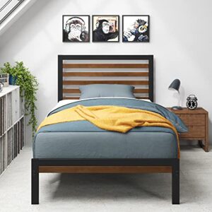 Zinus Kai Bamboo and Metal Platform Bed Frame with Headboard / No Box Spring Needed / Easy Assembly, Twin