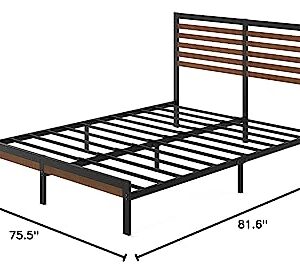 Zinus Kai Bamboo and Metal Platform Bed Frame with Headboard / No Box Spring Needed / Easy Assembly, King