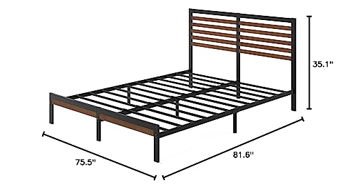 Zinus Kai Bamboo and Metal Platform Bed Frame with Headboard / No Box Spring Needed / Easy Assembly, King