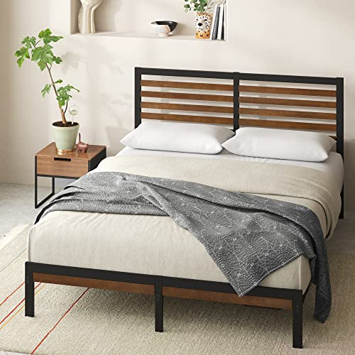 Zinus Kai Bamboo and Metal Platform Bed Frame with Headboard / No Box Spring Needed / Easy Assembly, King