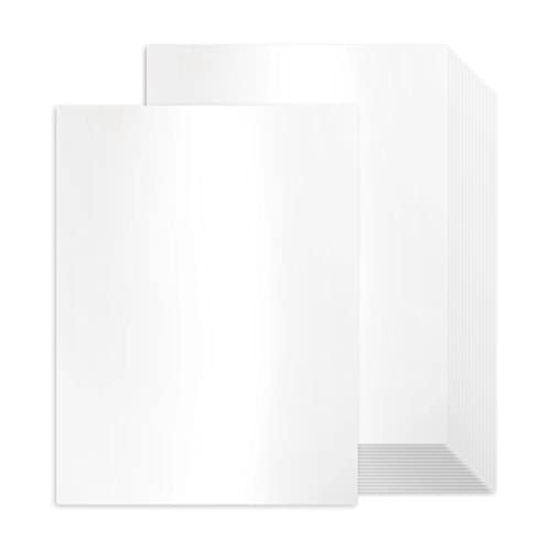 24 Sheets White Shimmer Cardstock 8.5 x 11 Metallic Paper, Goefun 80lb Card Stock Printer Paper for Invitations, Certificates, Crafts, DIY Cards