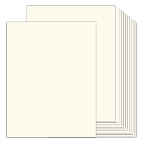 24 Sheets Cream Cardstock 8.5 x 11 Off White Paper, Goefun Ivory Card Stock Printer Paper for Cards Making, Office Printing, Paper Crafting