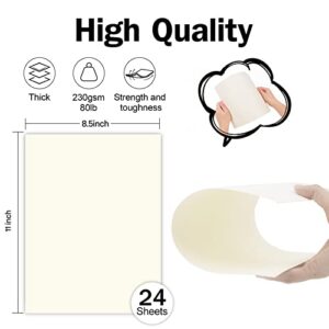 24 Sheets Cream Cardstock 8.5 x 11 Off White Paper, Goefun Ivory Card Stock Printer Paper for Cards Making, Office Printing, Paper Crafting