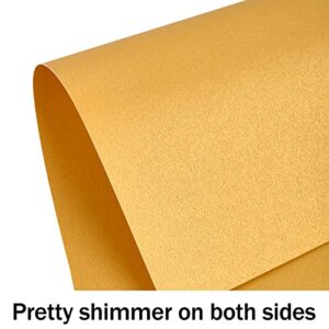 24 Sheets Gold Shimmer Cardstock 8.5 x 11 Metallic Paper, Goefun 80lb Card Stock Pearlescent Paper for Invitations, Birthday, Anniversaries, Card Making