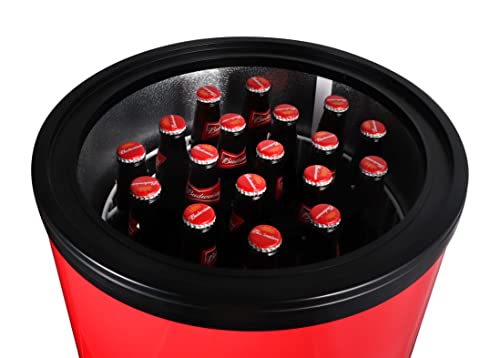 Curtis FRP246 Budweiser Cooler, 67 Can/22 Bottle Capacity, Stainless Steel, Adjustable Temprature, with Wheels, Red