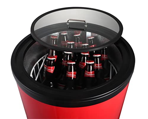 Curtis FRP246 Budweiser Cooler, 67 Can/22 Bottle Capacity, Stainless Steel, Adjustable Temprature, with Wheels, Red