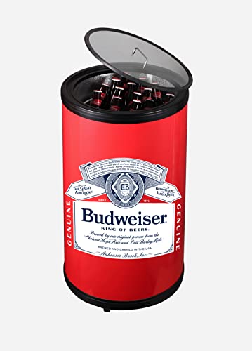 Curtis FRP246 Budweiser Cooler, 67 Can/22 Bottle Capacity, Stainless Steel, Adjustable Temprature, with Wheels, Red