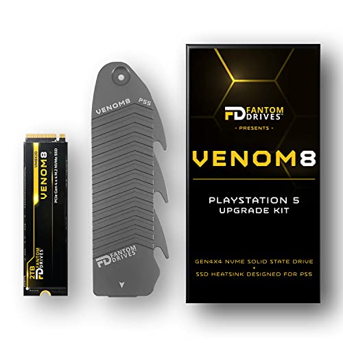 Fantom Drives - VENOM8 2TB NVMe Gen 4 M.2 Internal SSD - PS5 Memory Upgrade 3D NAND TLC 7400MB/s Solid State Drive w/ Heatsink (VM8X20-PS5)