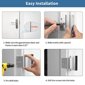 Yomisga Home Security Door Lock Reinforcement Safety Latch Extra Front Doors Security Devices Withstand 800 lbs, Anti Door Kick in Security Protector for Door Inside, Child Proof Aluminum Door Locks