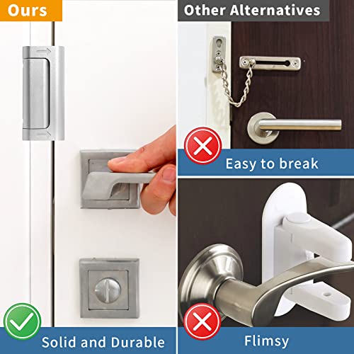 Yomisga Home Security Door Lock Reinforcement Safety Latch Extra Front Doors Security Devices Withstand 800 lbs, Anti Door Kick in Security Protector for Door Inside, Child Proof Aluminum Door Locks