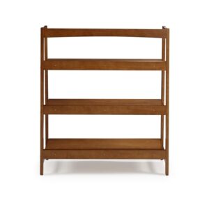 Mid Century Solid Wood Open Shelving Unit - Castanho Finish