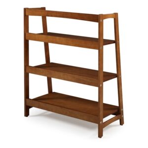 Mid Century Solid Wood Open Shelving Unit - Castanho Finish