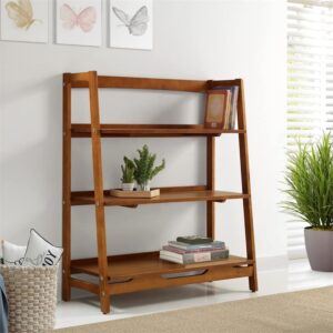 Mid Century Solid Wood Open Shelving Unit - Castanho Finish