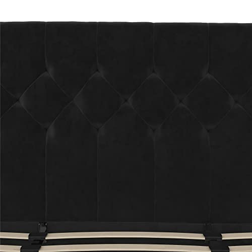 Novogratz The Her Majesty Upholstered Bed, King, Black Velvet