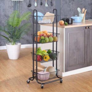 4 Tier Basket Shelf with Wheels