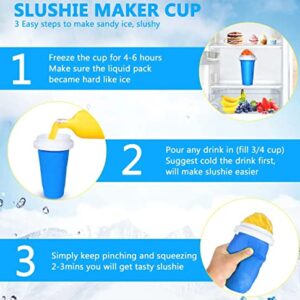 Slushy Cup, Smoothies Cup, Slushie Cup, Homemade Milk Shake Maker Frozen Magic DIY (Blue)