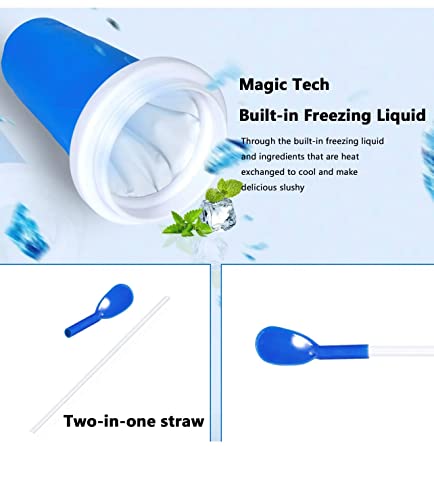 Slushy Cup, Smoothies Cup, Slushie Cup, Homemade Milk Shake Maker Frozen Magic DIY (Blue)