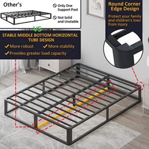 Firpeesy 10 Inch King Bed Frame with Round Corner Edges, Low Profile King Metal Platform Bed Frame with Steel Slat Support, No Box Spring Needed/Easy Assembly/Noise Free Mattress Foundation