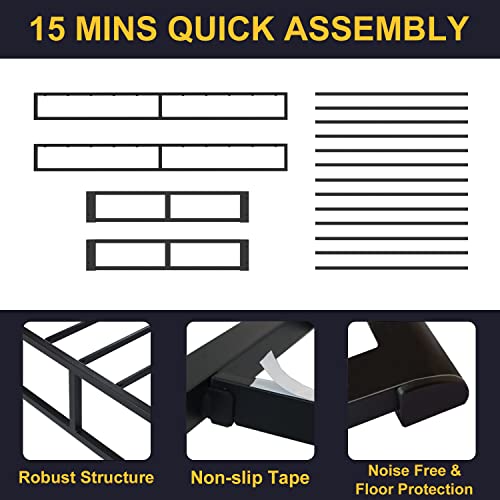 Firpeesy 6 Inch Twin Bed Frame with Round Corner Edges, Low Profile Twin Metal Platform Bed Frame with Steel Slat Support, No Box Spring Needed/Easy Assembly/Noise Free Mattress Foundation