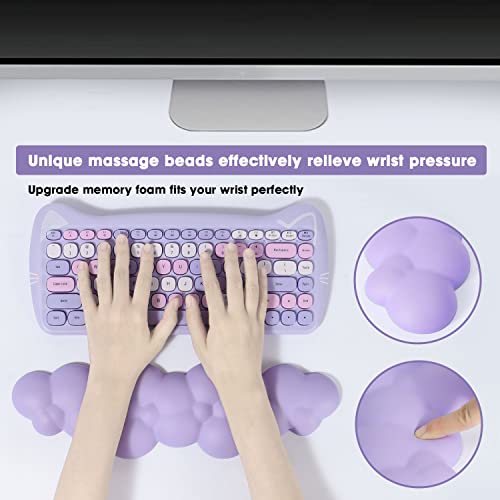 Gaming Keyboard Wrist Rest Pad,Memory Foam Palm Rest, Ergonomic Hand Rest,Wrist for Computer Keyboard,Laptop,Mac,Lightweight Easy Typing Pain Relief-Purple