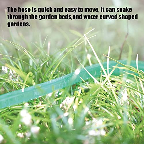 FangFarm 1/2" PVC Flat Soaker Hose, Drip Hose, Heavy Duty Double Layer Sprinkler Hose, Saves 70% Water, For Garden Lawn Irritation (50FT, Green)