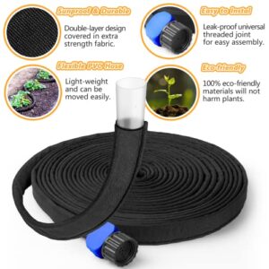 LAVEVE Soaker Hoses for Garden 100 FT (50 FT x 2Pack), Heavy Duty Drip Irrigation Hose Save 80% Water, Leakproof Double Layer Sprinkler Hose Black Water Hose for Watering System Garden Beds Vegetable