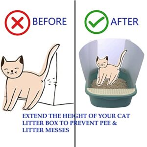 Paiaite 6 Pcs Cat Litter Box Pee Shields, Anti-Splashing Easy Clean Cat Litter Pan Pee Privacy Shields - Litter Box Not Included