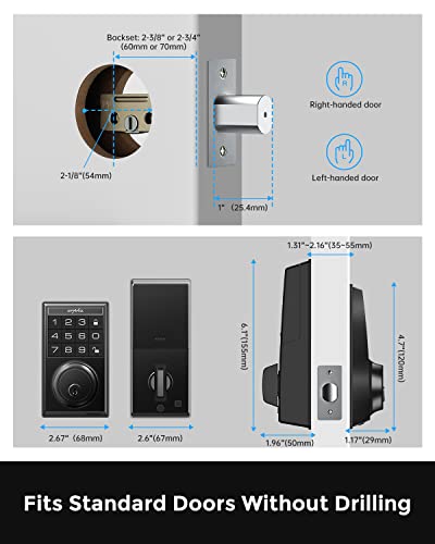 ARPHA Electronic Keypad Deadbolt, Keyless Entry Door Lock with Keypads, Deadbolt Smart Lock, Large Button, Auto Lock, Easy Installation, Black