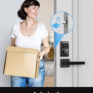 ARPHA Electronic Keypad Deadbolt, Keyless Entry Door Lock with Keypads, Deadbolt Smart Lock, Large Button, Auto Lock, Easy Installation, Black