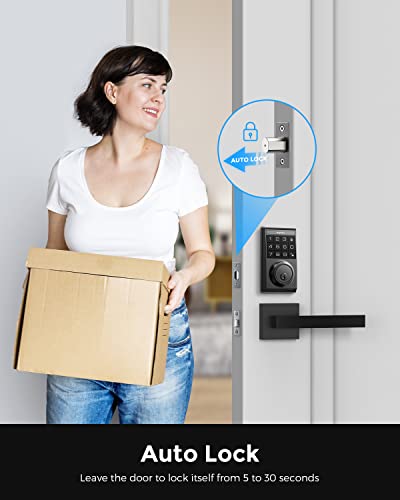 ARPHA Electronic Keypad Deadbolt, Keyless Entry Door Lock with Keypads, Deadbolt Smart Lock, Large Button, Auto Lock, Easy Installation, Black