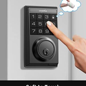 ARPHA Electronic Keypad Deadbolt, Keyless Entry Door Lock with Keypads, Deadbolt Smart Lock, Large Button, Auto Lock, Easy Installation, Black