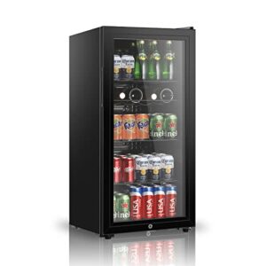 hailang 4.5 cu.ft beverage refrigerator cooler, mini fridge with glass door for beer soda or wine, perfect for home,bar, office