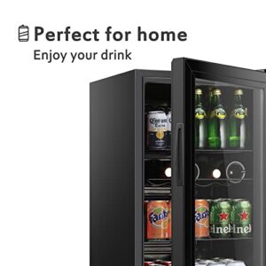 HAILANG 4.5 cu.ft Beverage Refrigerator Cooler, Mini Fridge with Glass Door for Beer Soda or Wine, Perfect for Home,Bar, Office