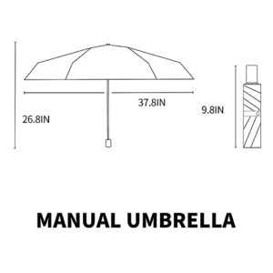 GENMAI SOEASY Travel Umbrella Windproof Folding Umbrella for Rain,Compact Umbrella for Car,Lightweight UV Protection Sun Umbrella for Men and Women,Portable Umbrella White