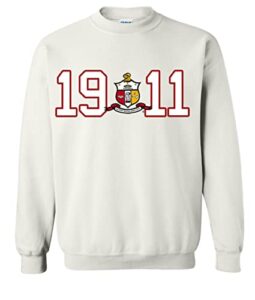 kappa alpha psi chapter 17 year crest crewneck (as1, alpha, m, regular, regular, white)