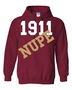 kappa alpha psi chapter 23 year word hooded sweatshirt (as1, alpha, s, regular, regular, crimson)