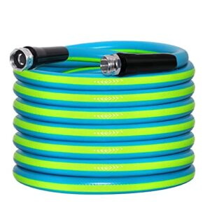 giiwi upgraded hybrid garden hose 50 ft x 5/8", heavy duty, super flexible, lightweight, all-weather outdoor non-kinking water hose, burst 600 psi