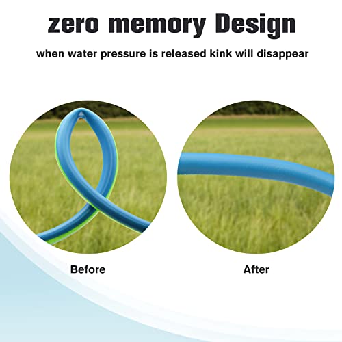 Giiwi Upgraded Hybrid Garden Hose 50 ft x 5/8", Heavy Duty, Super Flexible, Lightweight, All-weather Outdoor Non-Kinking Water Hose, Burst 600 PSI