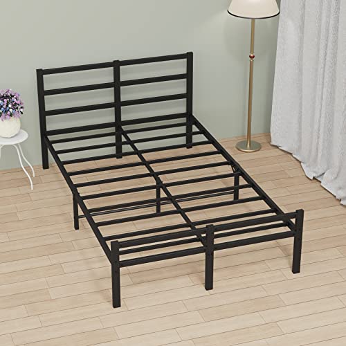 Musen Full Bed Frame with Headboard and Footboard, 14 Inch Platform with Storage, Heavy Duty Steel Metal Bed Frame No Box Spring Needed, Noise Free, Anti-Slip, Easy Assembly (Max Load: 1200lb)