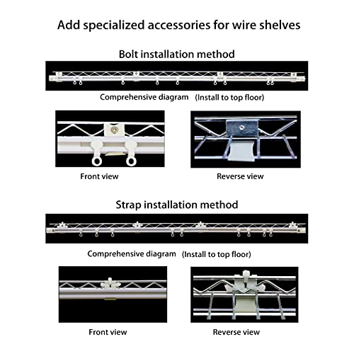 ZOOLYO Shelving Cover Storage Shelf Cover Wire Rack Shelving Cover, Fits Racks 48Wx24Dx72H inch,Fast and Convenient Access to Item (Black,only Cover).