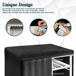 ZOOLYO Shelving Cover Storage Shelf Cover Wire Rack Shelving Cover, Fits Racks 48Wx24Dx72H inch,Fast and Convenient Access to Item (Black,only Cover).