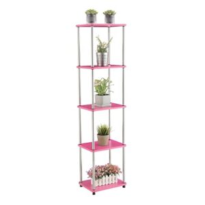 Convenience Concepts Designs2Go No Tools 5 Tier Tower, Pink/Chrome