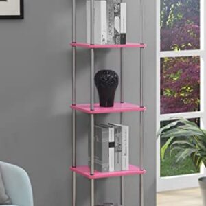 Convenience Concepts Designs2Go No Tools 5 Tier Tower, Pink/Chrome