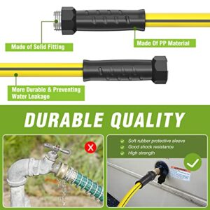 GREENER 50FT Tools Hybrid Garden Hose Dia.5/8’’ Inner Durable Rv Garden Hose with Swivel Grip Handle 150PSI High Burst Strength Industrial Water Hose for All Weather Outdoor (Yellow)