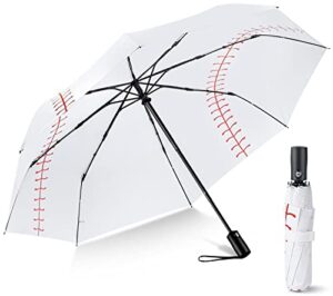 leagera baseball umbrella oversized - diameter 40.5inch, automatic open close, portable & collapsible travel sports umbrella by ballpark elite, perfect baseball umbrella mom gift for women